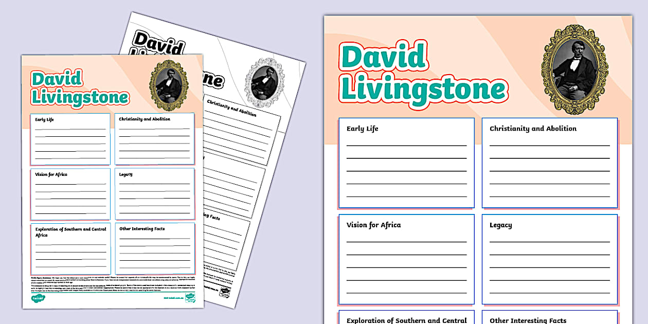 David Livingstone Fact File Template (teacher made) - Twinkl
