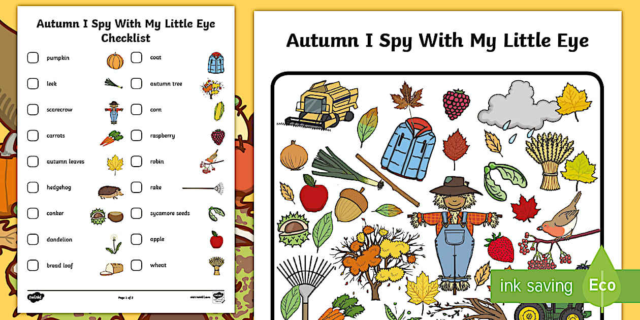 Autumn-Themed I Spy With My Little Eye Activity - Twinkl