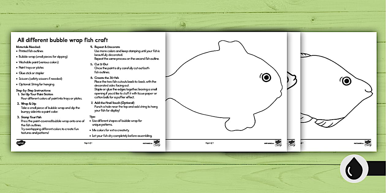 All different bubble wrap fish craft (teacher made) - Twinkl