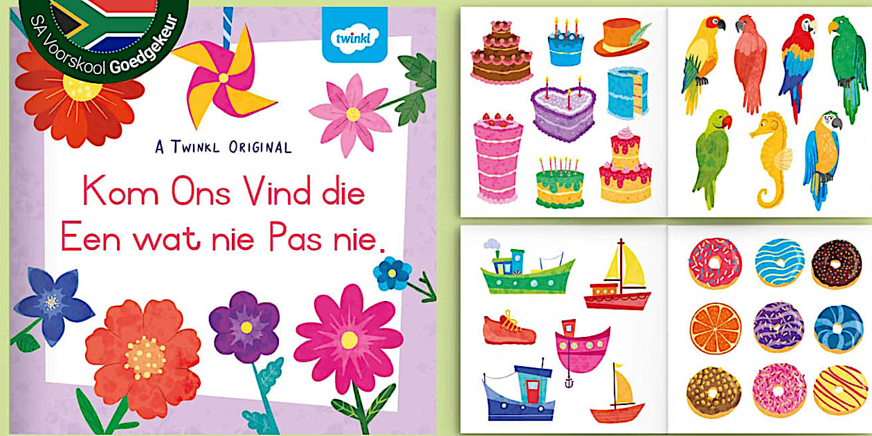 VKO: Kom Ons Vind die Een Wat nie Pas Nie! eBoek - Twinkl