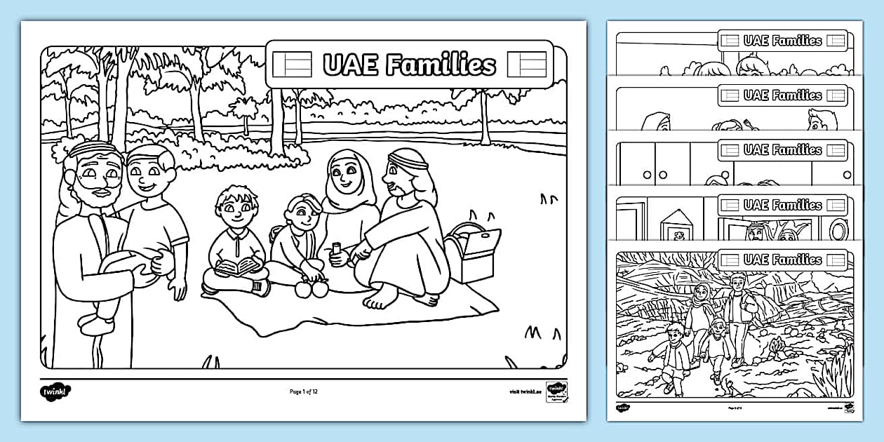 Families in the UAE - Colouring Pages (Teacher-Made)