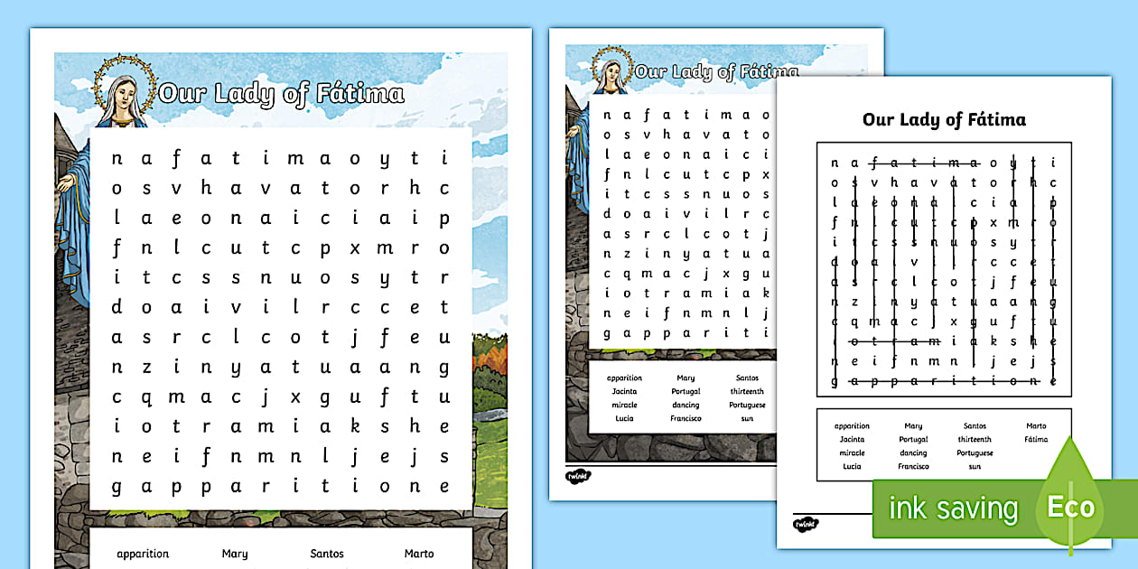 Our Lady Fátima Word Search