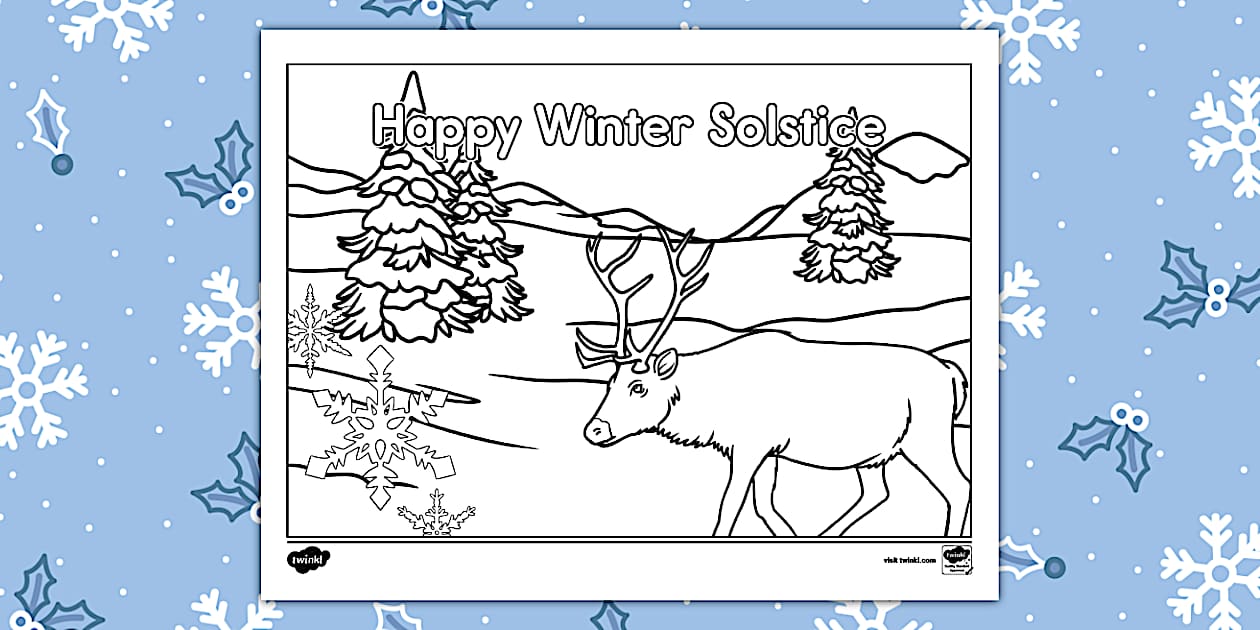 Winter Solstice Coloring Sheet (teacher made) - Twinkl