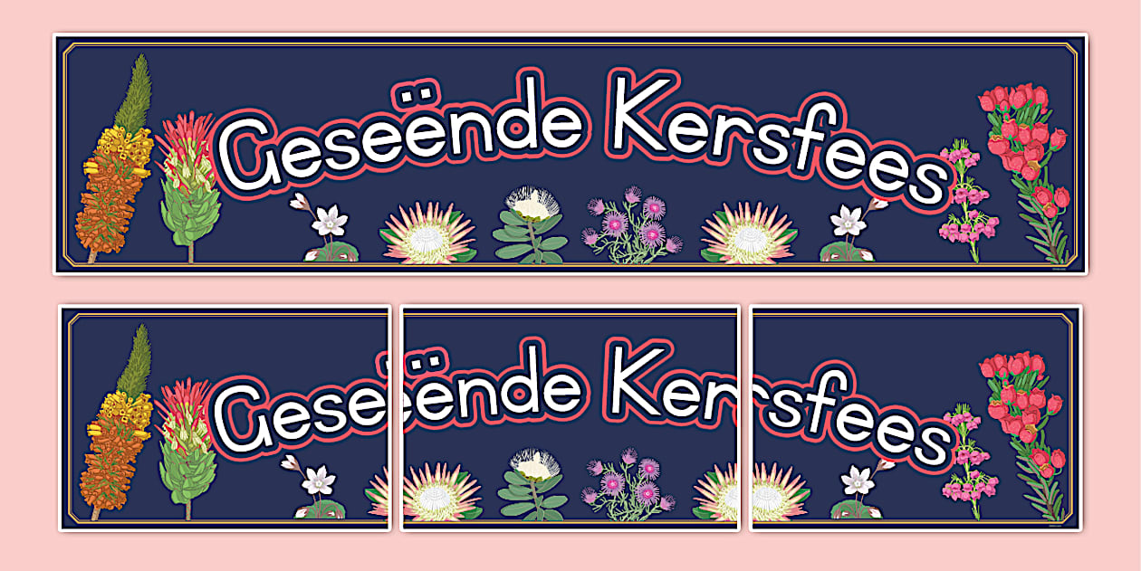 Fynbos Geseënde Kersfees Vertoonplakkaat - Twinkl