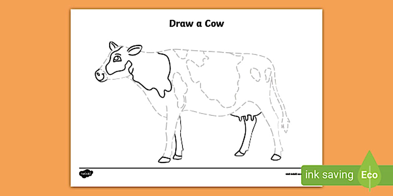 EYFS Draw a Cow Pencil Control Activity (teacher made)