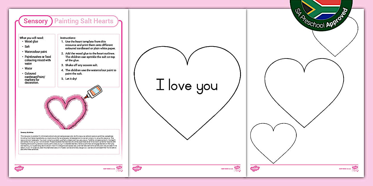 Preschool: Sensory - Valentine's Day- Painting Salt Hearts