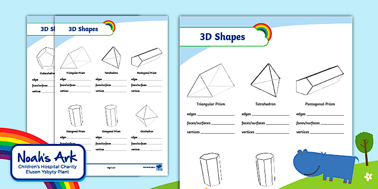 FREE! - 3D Shapes Activity Sheet (teacher made) - Twinkl