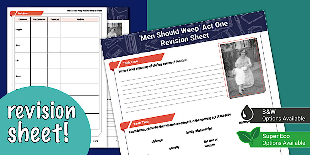 'Men Should Weep': Act One Revision Sheet