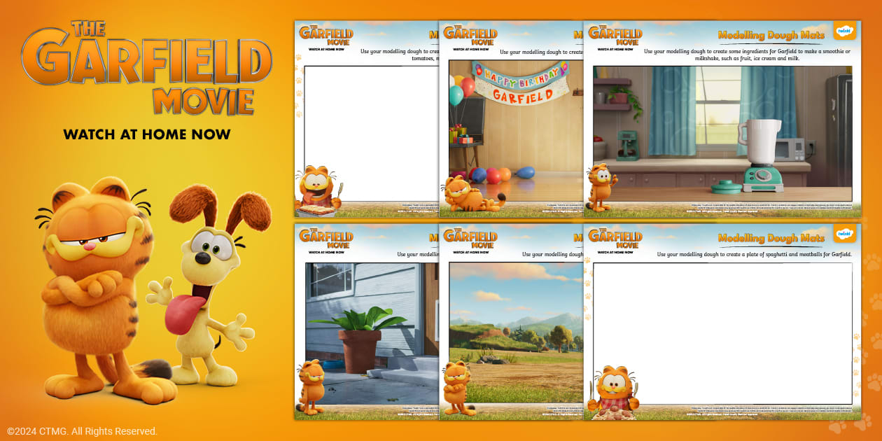 FREE! - Garfield: Modelling Dough Mats (Teacher-Made)