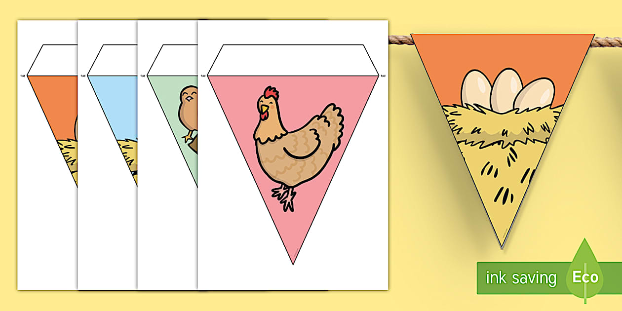Chicken Life Cycle Bunting Welsh