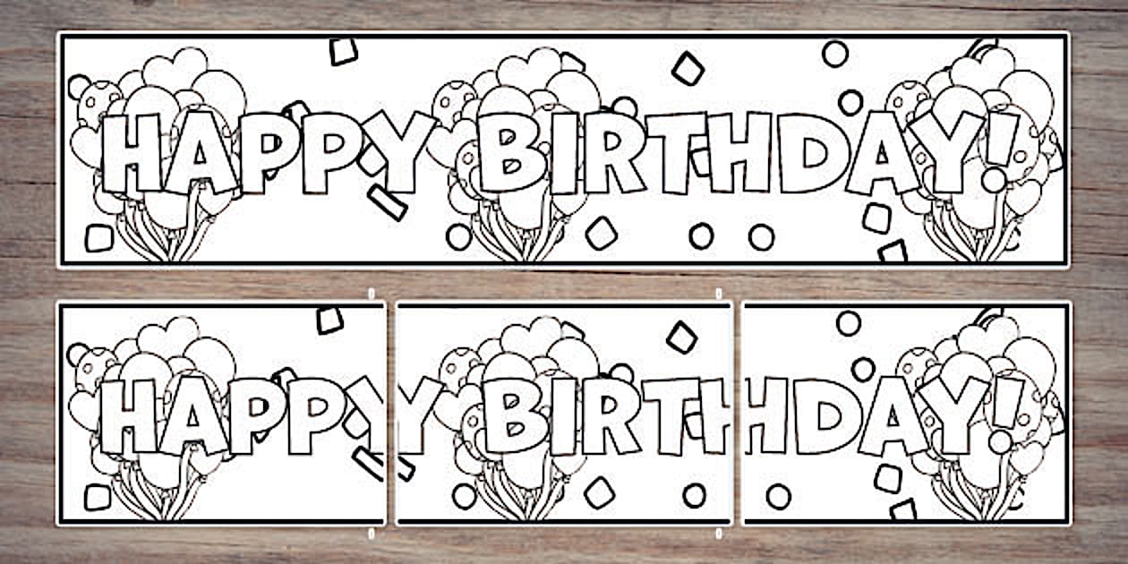 Colouring Birthday Banner | Twinkl Party (teacher made)