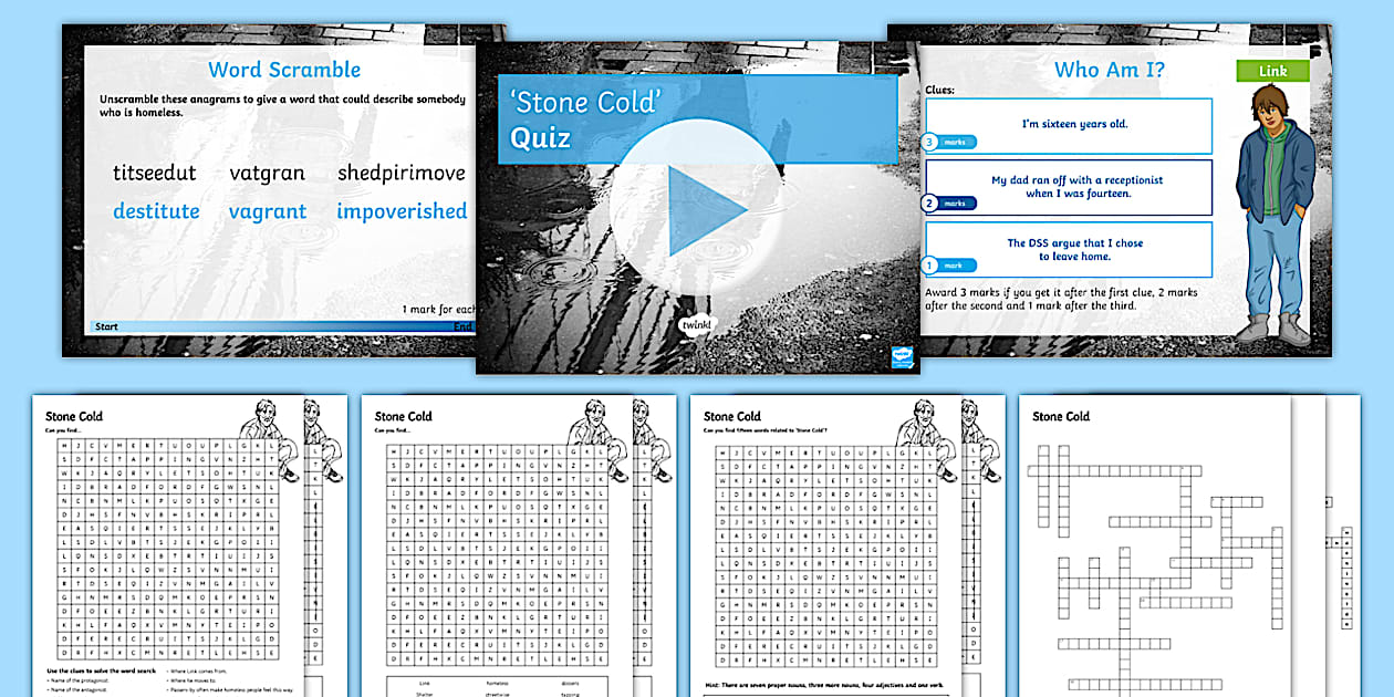 Quiz Pack to Support Teaching On 'Stone Cold' by Robert Swindells