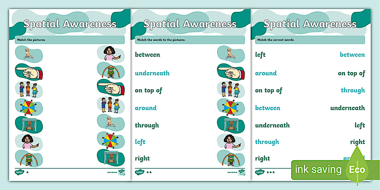 Spatial Awareness Worksheets (teacher made) - Twinkl