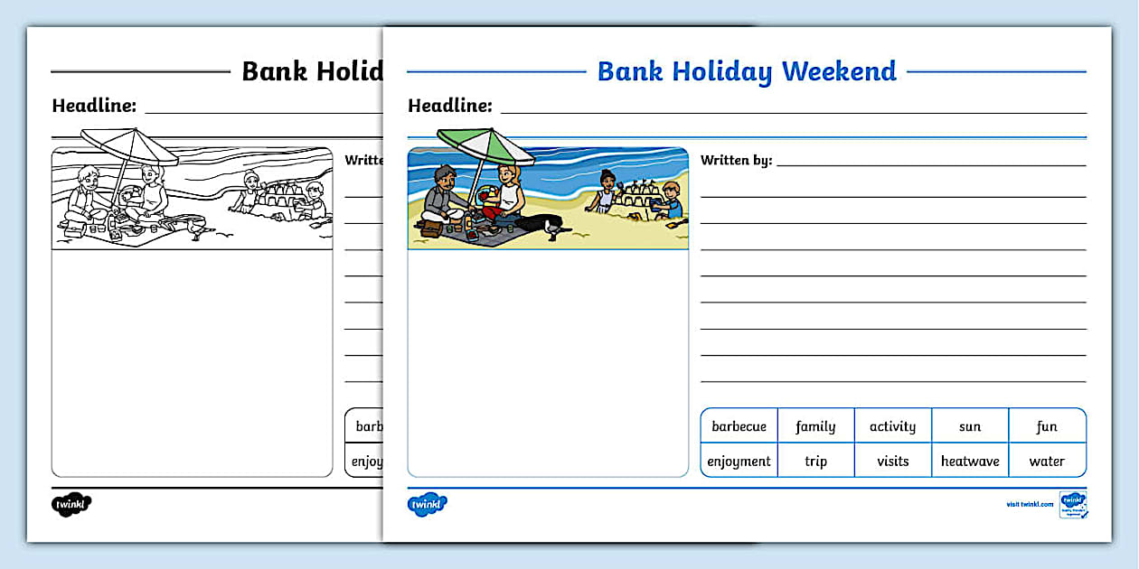 Bank Holiday Weekend Newspaper Report Writing Template