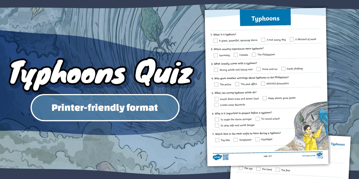 Multiple Choice Understanding Typhoons Quiz