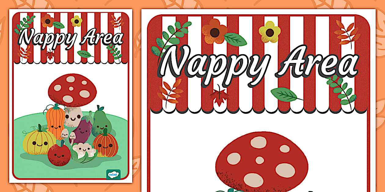 Autumn Market-Themed Nappy Area Display Poster - Twinkl
