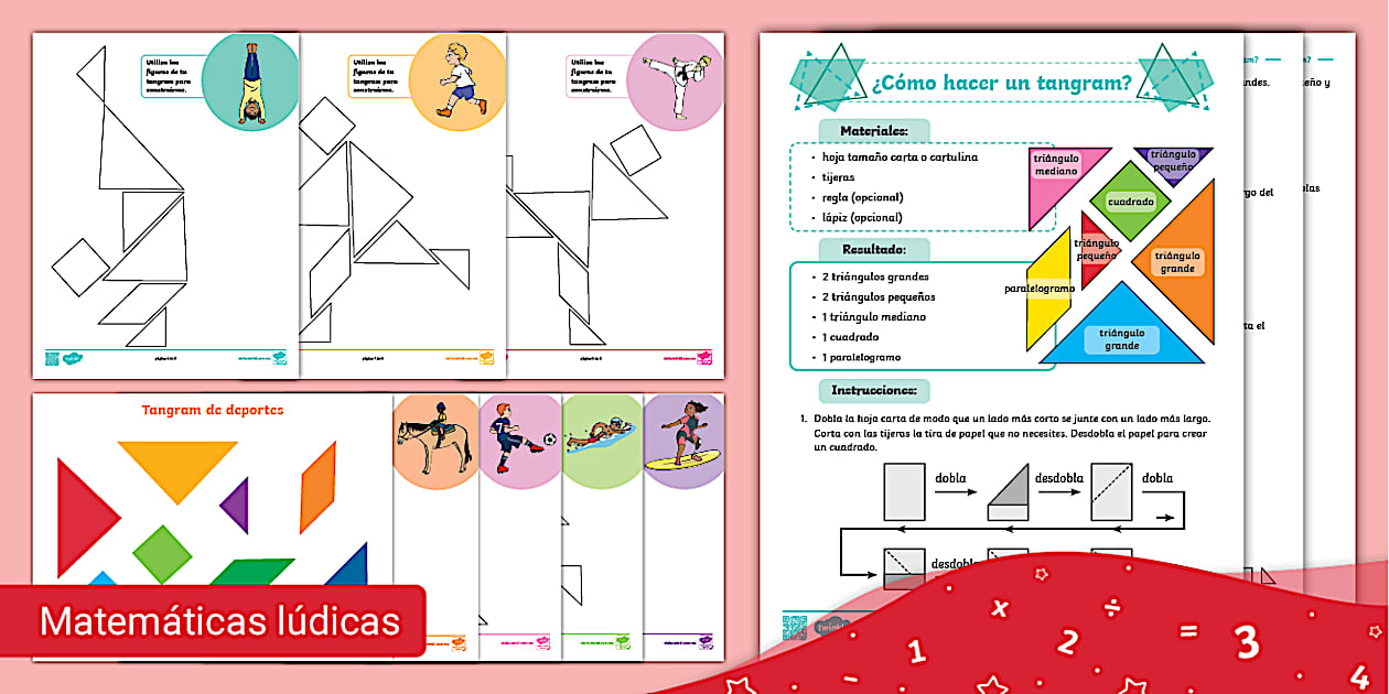 Tangram - figuras con deportes (creat de profesori) - Twinkl