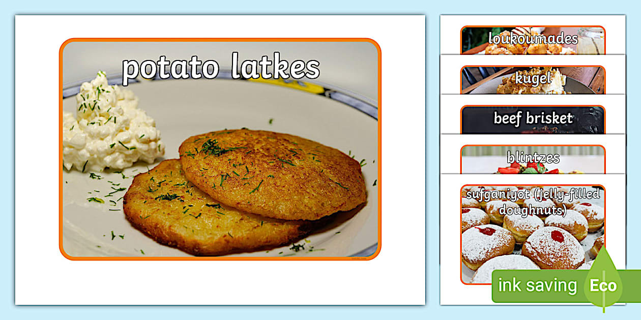 Hanukkah Food Photo Display Pack (teacher made) - Twinkl