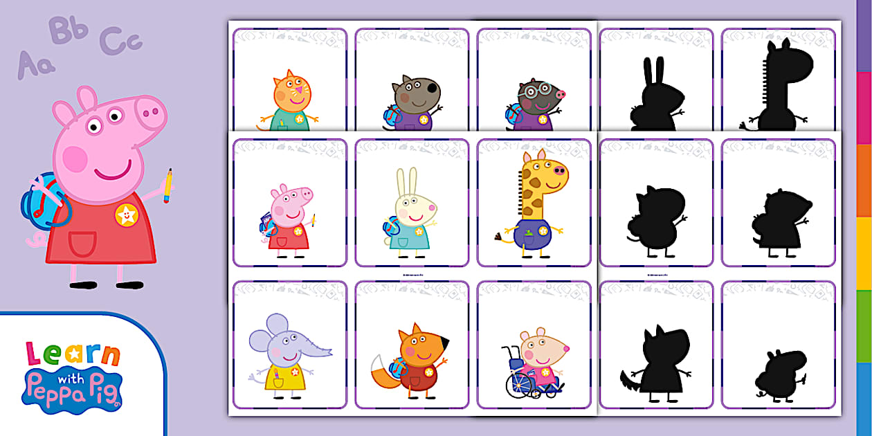FREE! - Peppa Pig: Shadow Matching Cards (teacher made)