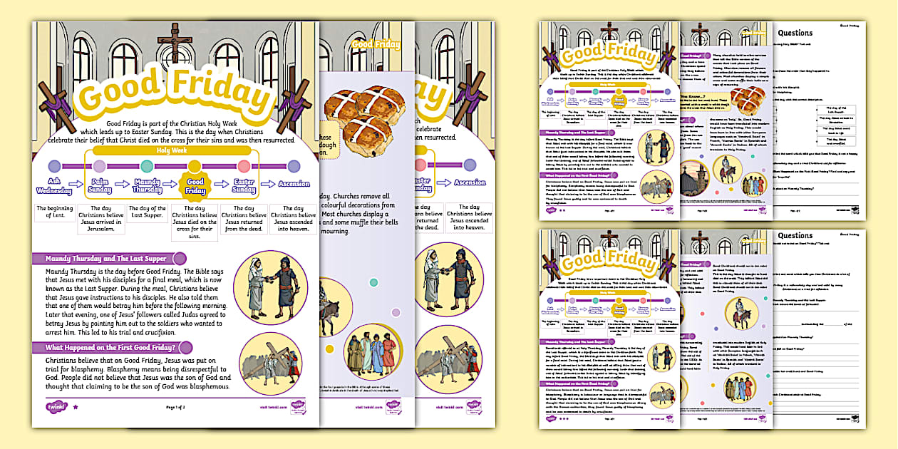 LKS2 Good Friday Differentiated Reading Comprehension Activity
