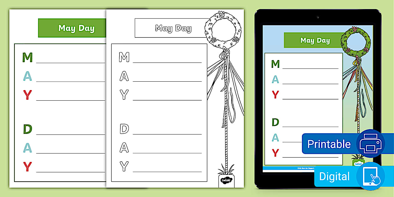 May Day Acrostic Poem (teacher made) - Twinkl