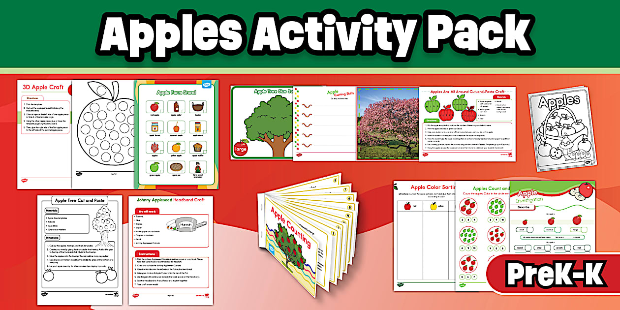 All About Apples Activity Pack for PreK-K