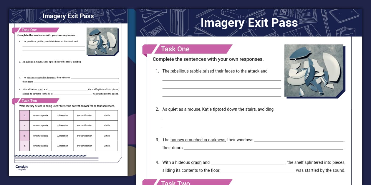 Literary Devices Exit Pass (teacher made) - Twinkl