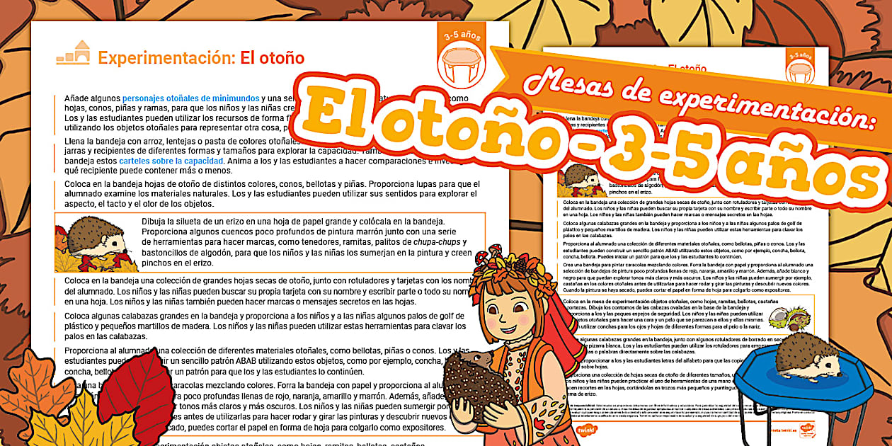 Mesas de experimentación: El otoño - Educación Infantil