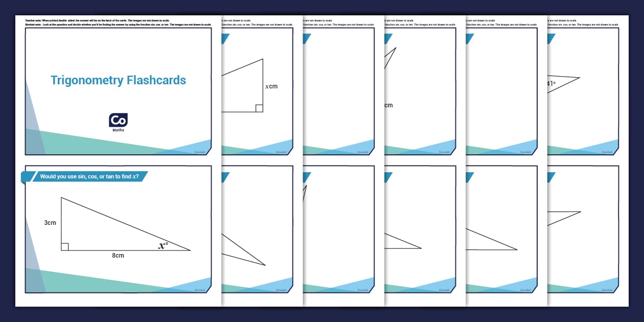 Trigonometry Flashcards (teacher made) - Twinkl