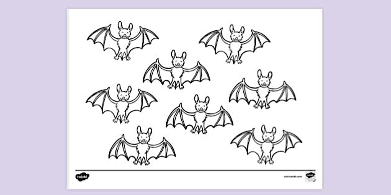 8 Bats Colouring Sheet | Colouring Sheet (teacher made)