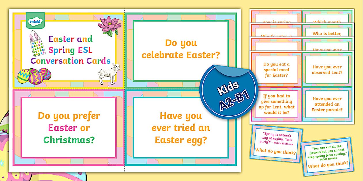 Easter and Spring ESL Conversation Cards (teacher made)