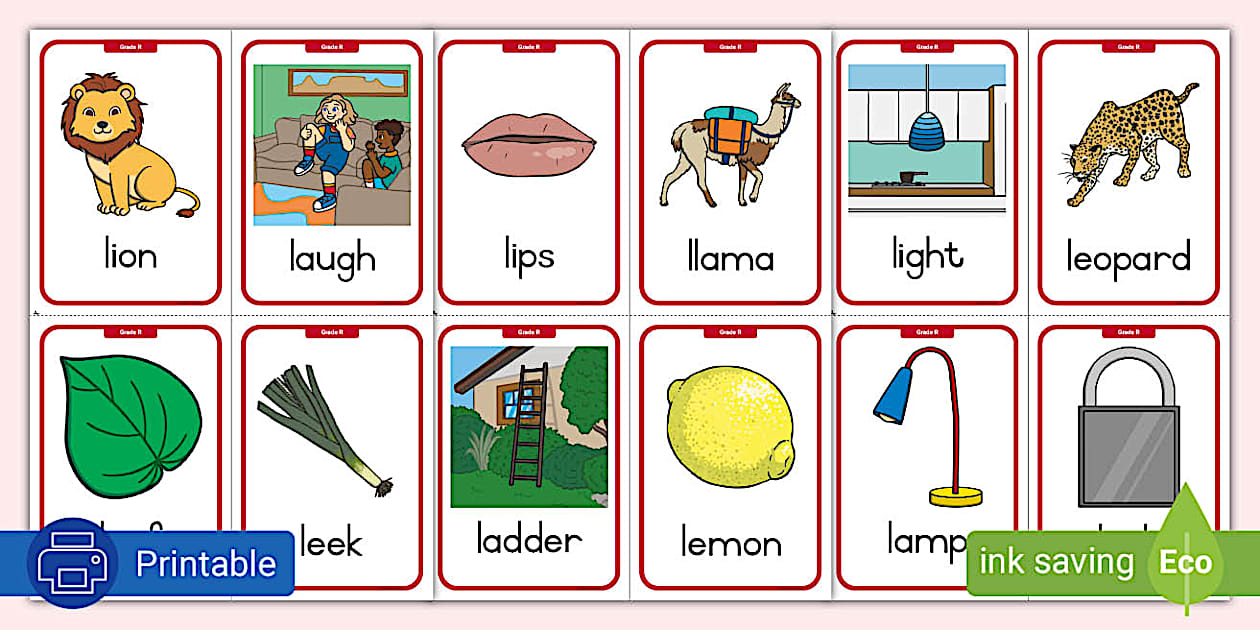 Gr. R Phonics L Flashcards (professor feito) - Twinkl