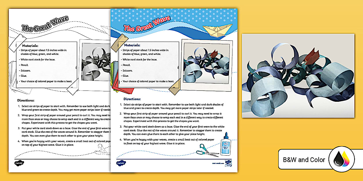 The Great Wave Art Worksheet