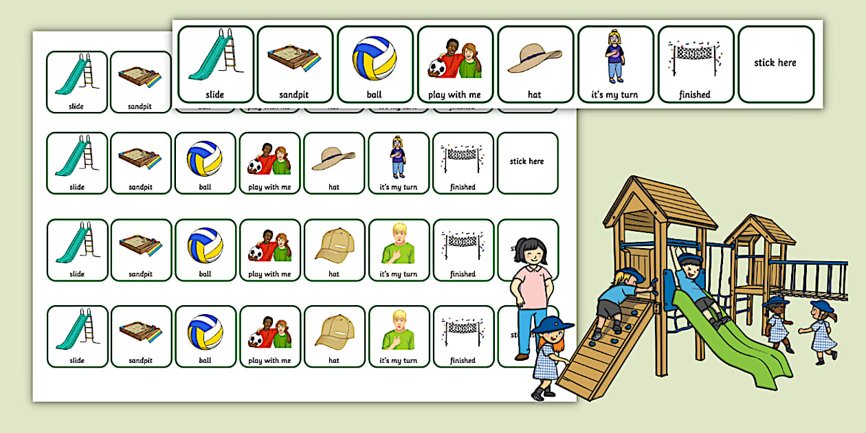 School Playground AAC Communication Bracelet (teacher made)