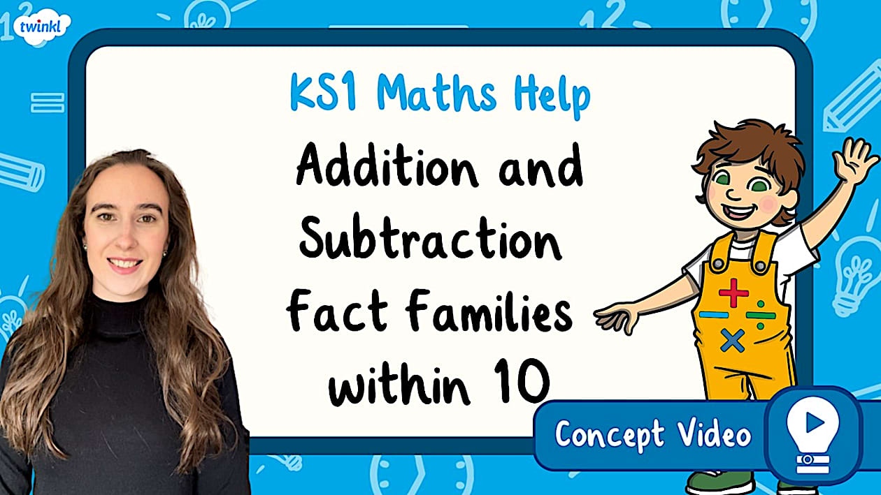 👉 Addition and Subtraction Fact Families within 10 | KS1 Maths Concept ...