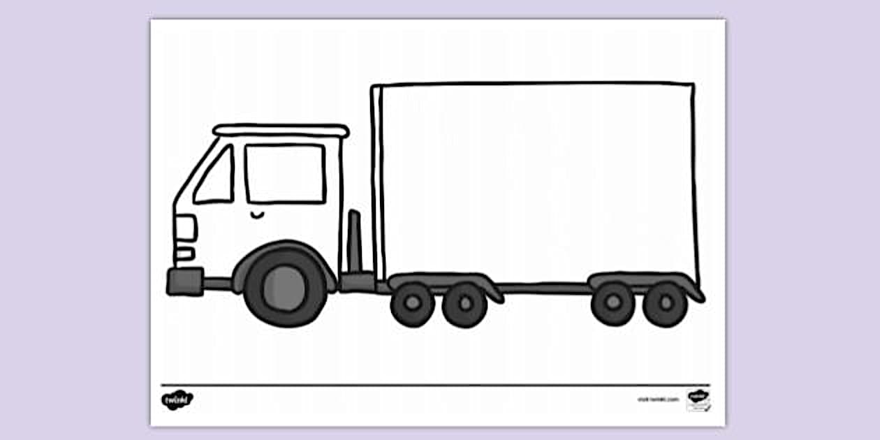 Standard Lorry Colouring Sheet | Colouring Sheets - Twinkl