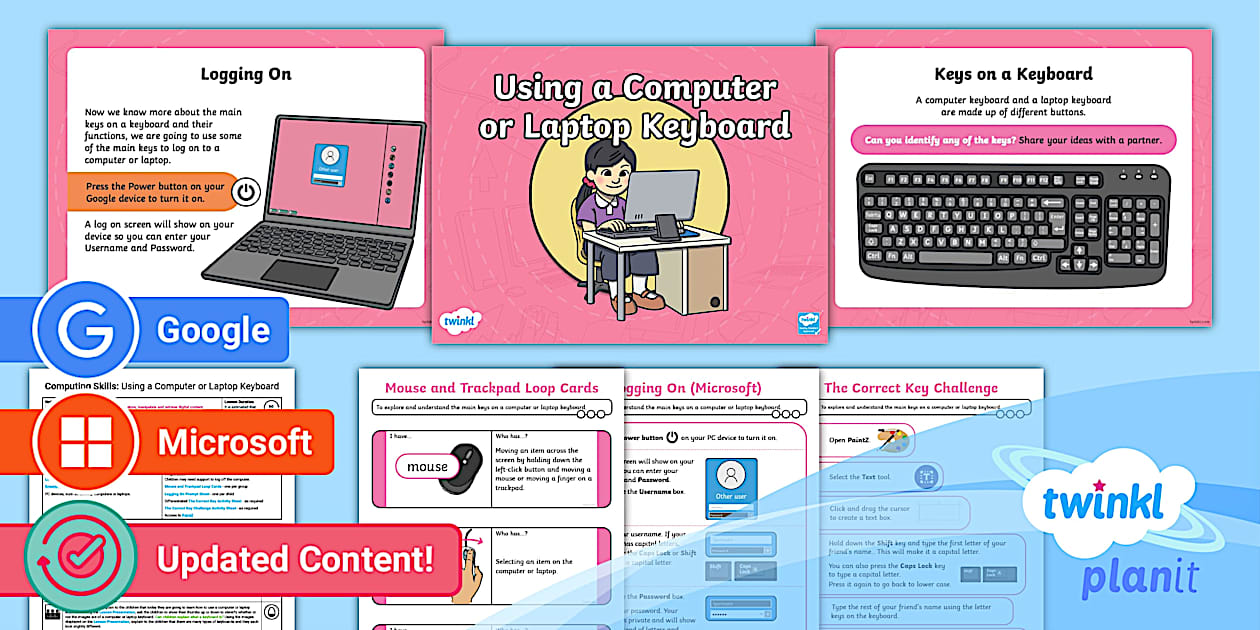 Computing: Computing Skills: Using a Keyboard Year 1 Lesson 3