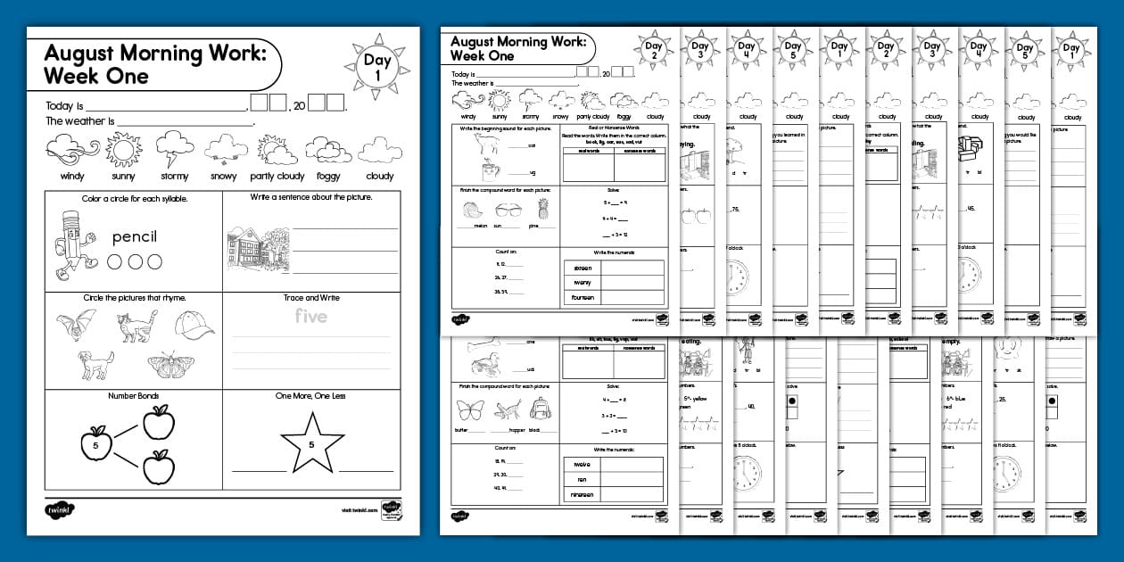 * NEW * 1st Grade Morning Worksheets | Math Resources | Twinkl USA