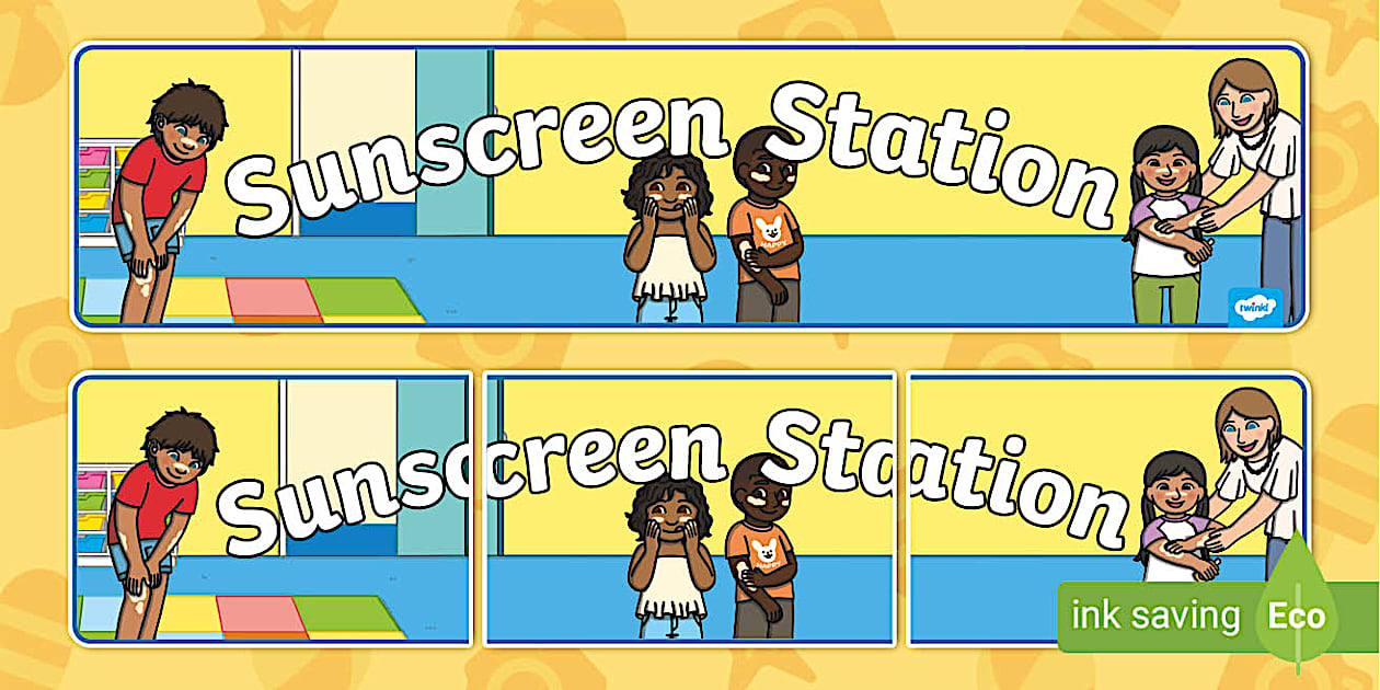 Sunscreen Station Display Banner (teacher made) - Twinkl
