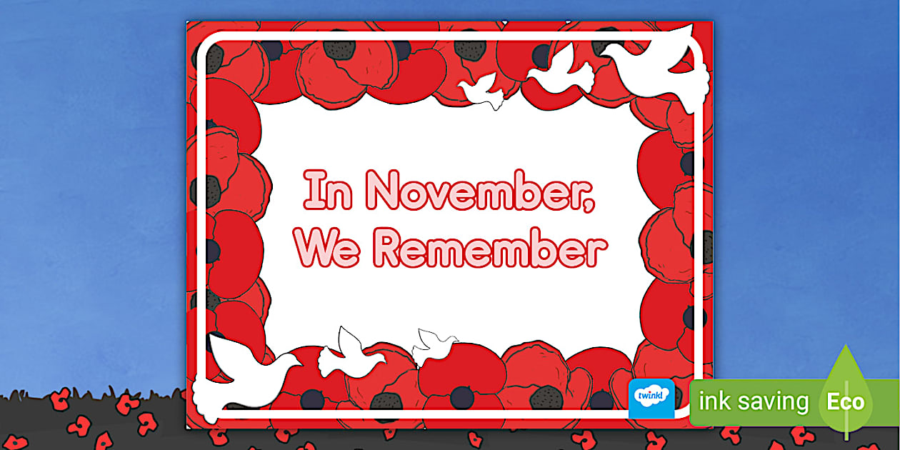 Remembrance Day in Canada Display Poster - Twinkl