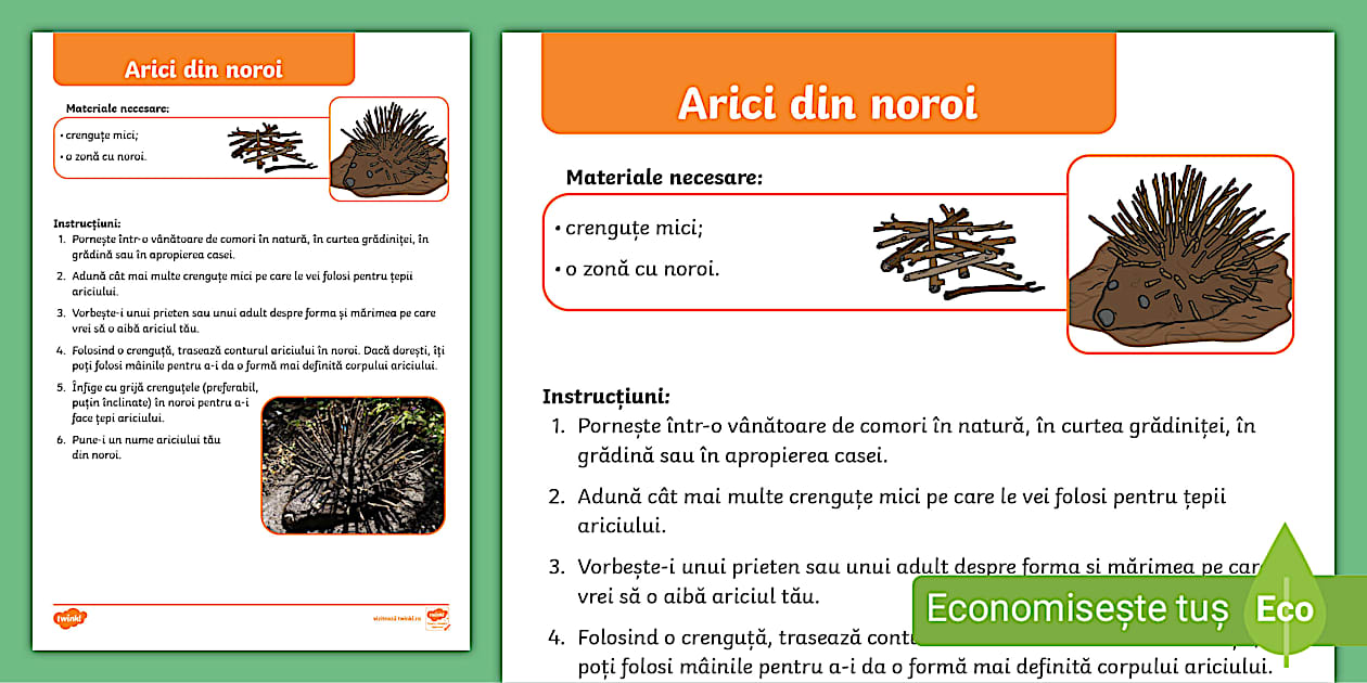 Arici din noroi – Activitate outdoor (Teacher-Made)