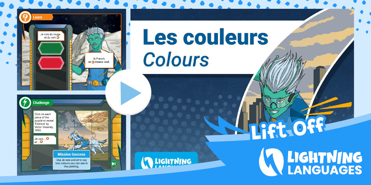👉 Lightning Languages | French Colours PowerPoint 1 - Twinkl