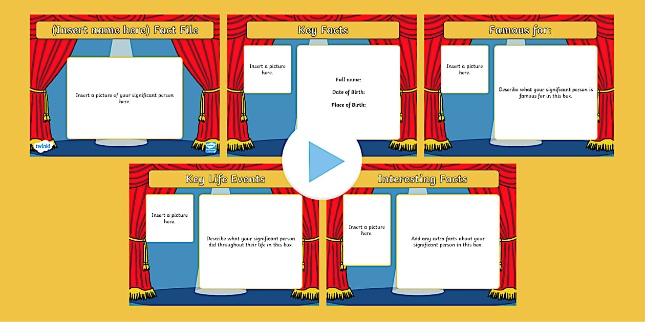 Significant Person Fact File PowerPoint Template - Twinkl