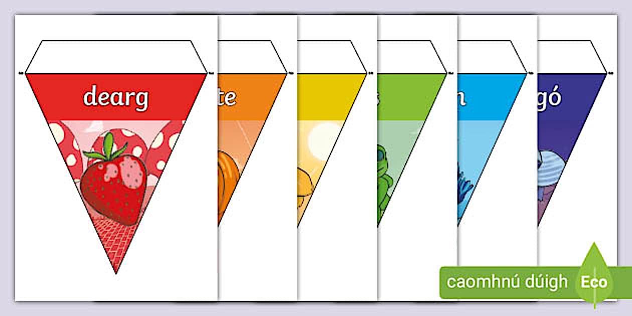 Colour Display Bunting Gaeilge (Teacher-Made) - Twinkl