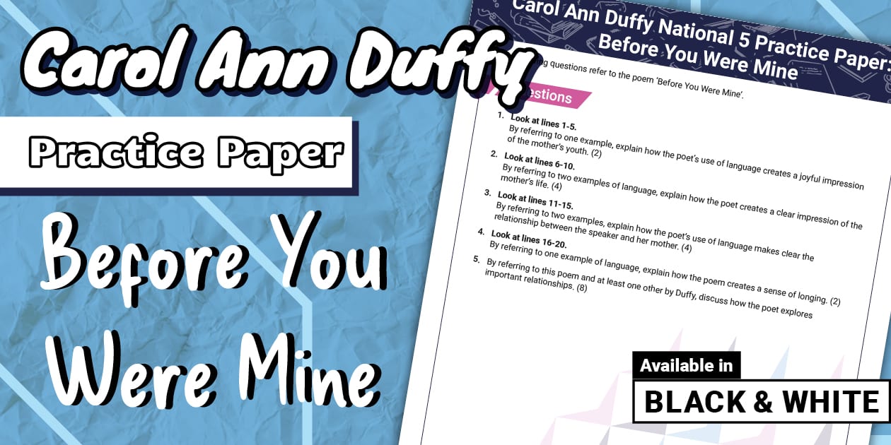 Duffy National 5 Practice Paper: Before You Were Mine