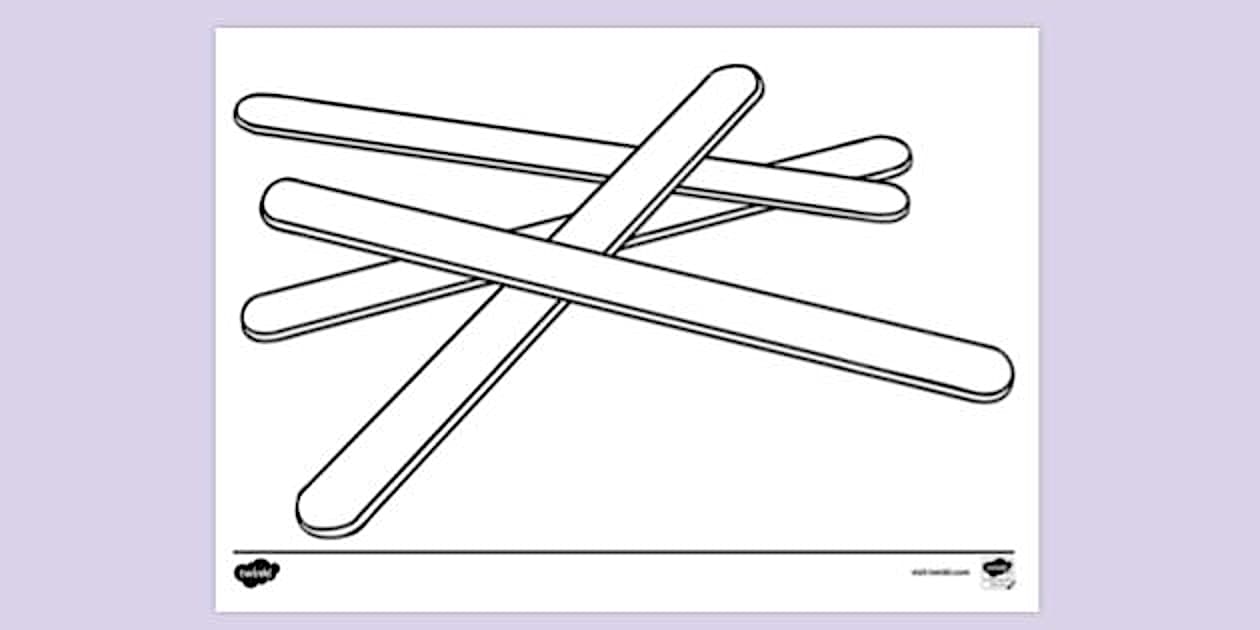 Sticks Colouring Sheet - KS1 Resources - Twinkl