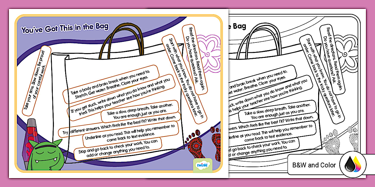 Test-Taking Strategies Poster for K-2nd Grade (teacher made)