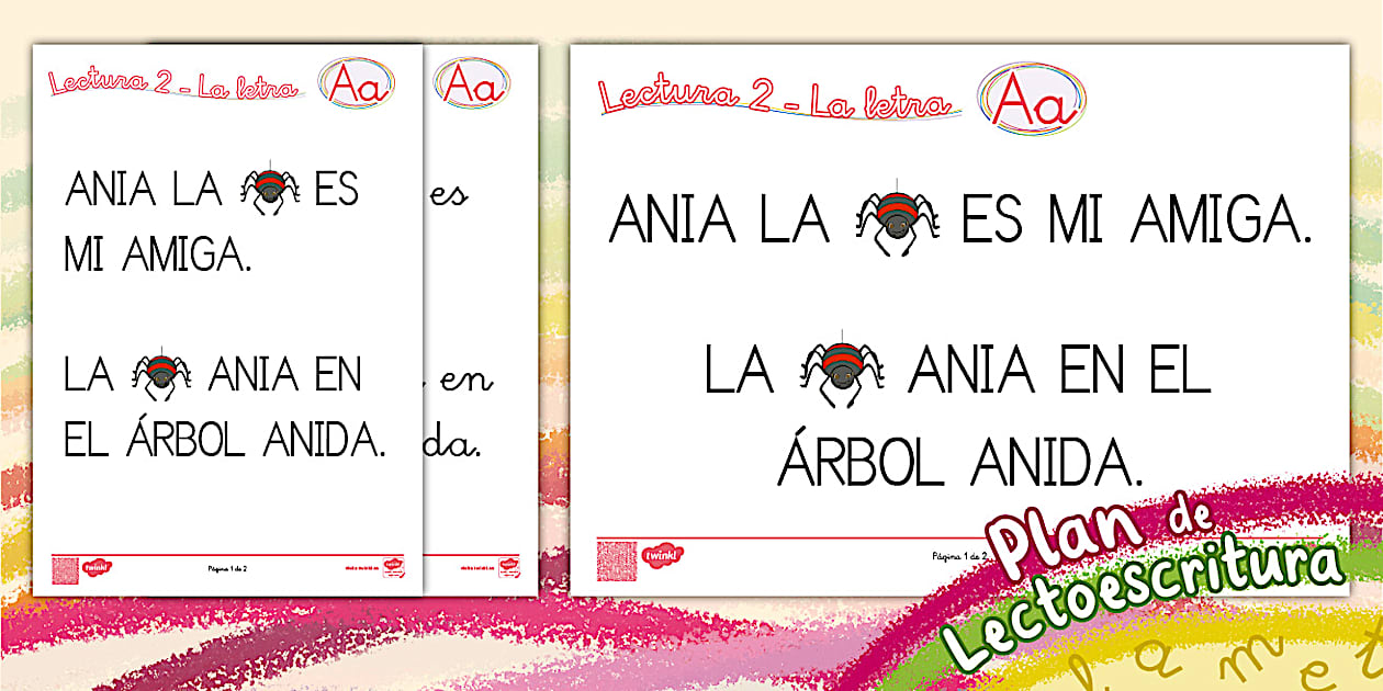 Plan de lectoescritura: La letra A - Lectura 2 - Twinkl