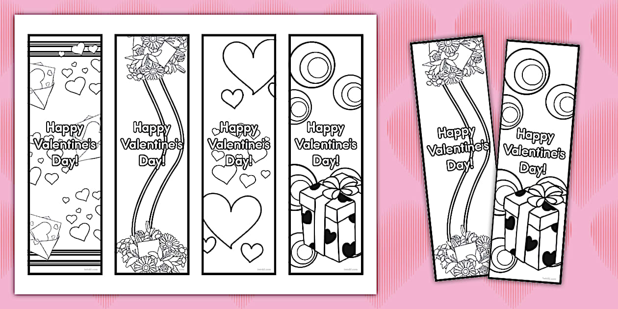 Valentine's Day Bookmark Templates for Kids | Twinkl USA