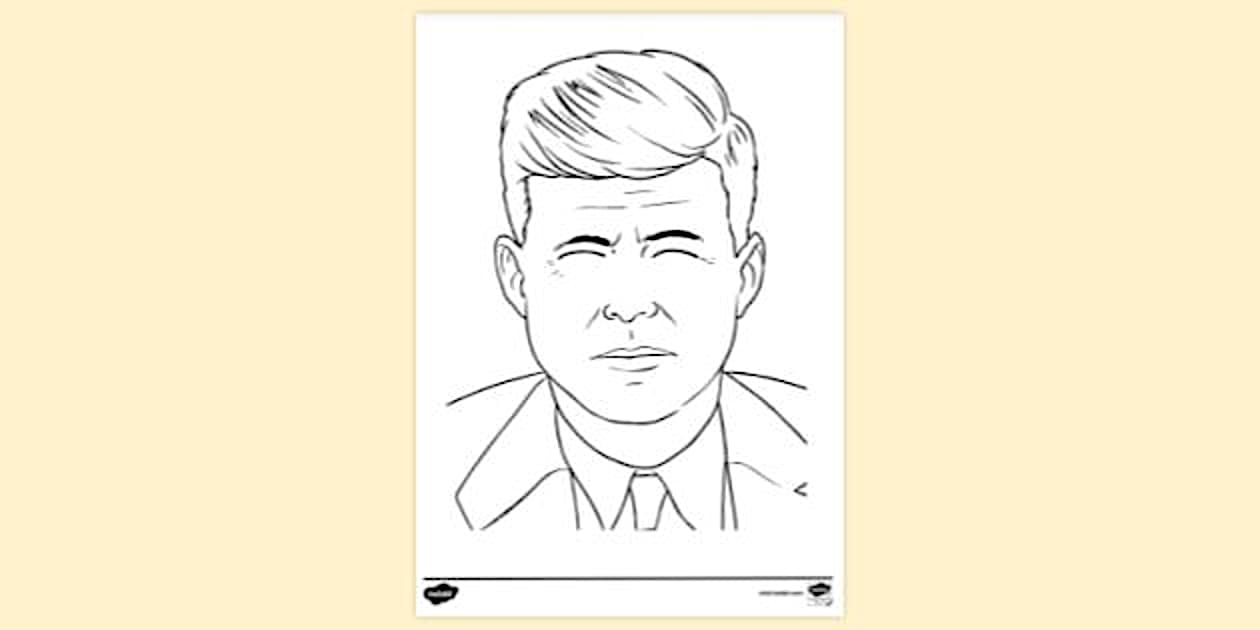 John F Kennedy Twinkl Eyes Colouring Sheet Colouring | Colouring Sheets